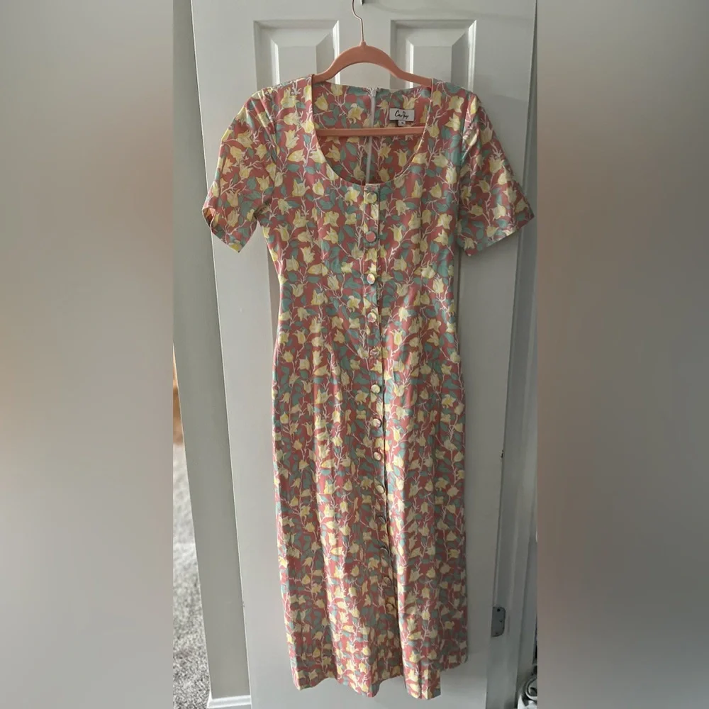 cocoshop | Dresses | Mod Midi Dress In Coral Bougainvillea | Poshmark